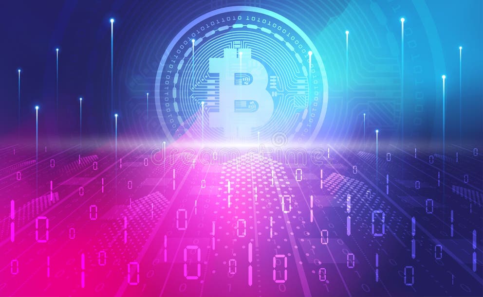 Bitcoin Cryptocurrency Blockchain Abstract Background Concept, Digital ...