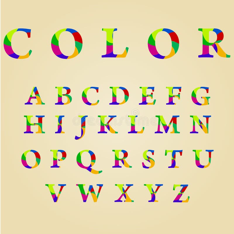 Abstract color alphabet stock vector. Illustration of inscription ...