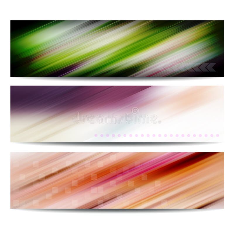 Abstract color banner set stock illustration. Illustration of ...