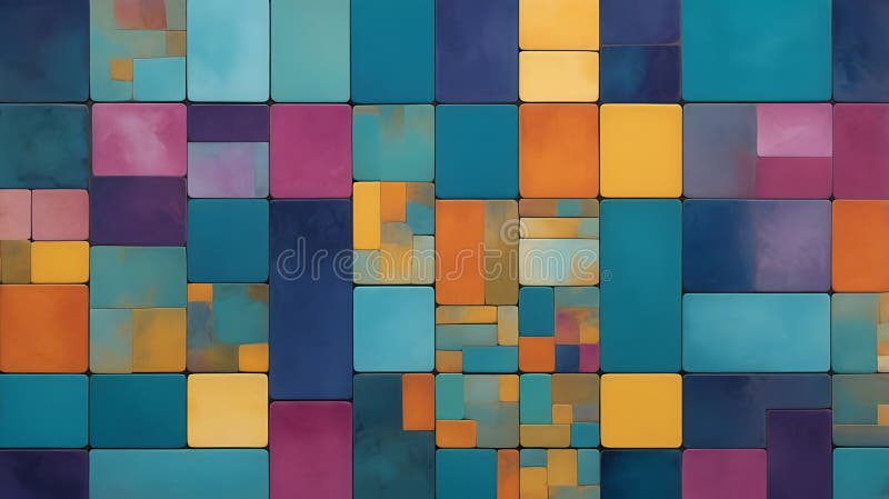 Abstract Color Block Pattern Stock Illustration - Illustration of ...