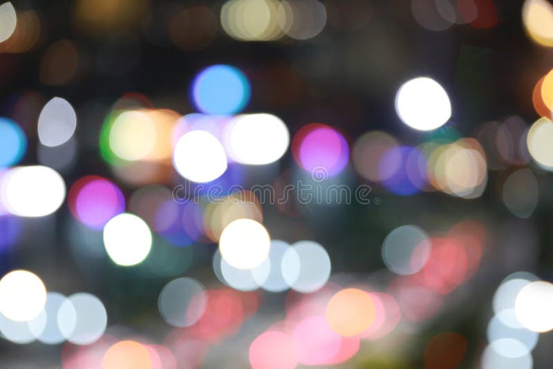 Abstract Color Bokeh in Dark Night. Stock Image - Image of background ...