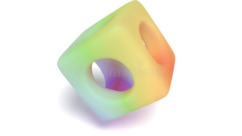 Abstract Color Box with Holes Intro 3d Stock Illustration ...