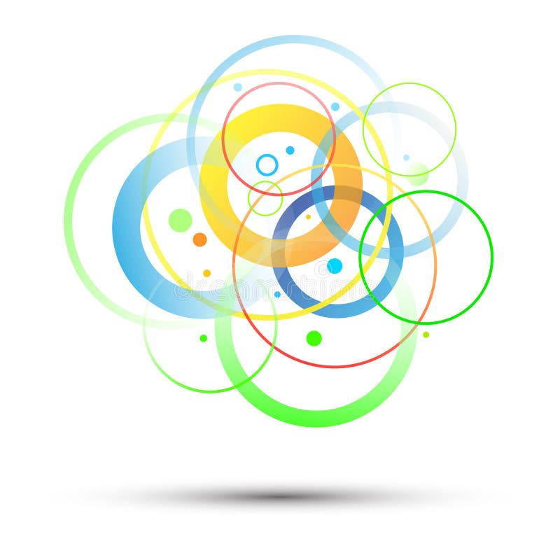 Abstract Color Circle with Colored Circles on White Background Stock ...