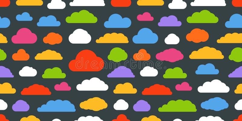 Abstract Color Clouds Seamless Pattern Stock Vector - Illustration of ...
