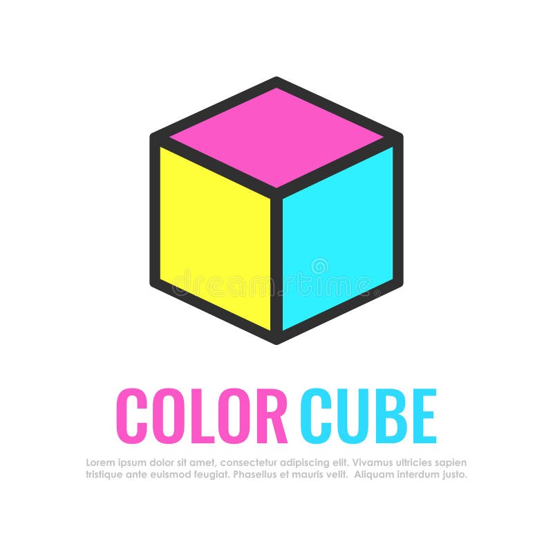 Cube Icon with Perspective - 3d Model of a Cube Stock Vector ...