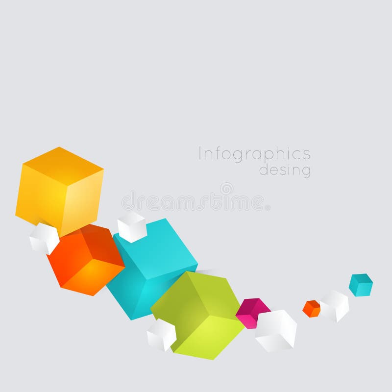 Abstract color cubes. stock vector. Illustration of abstraction - 50456537