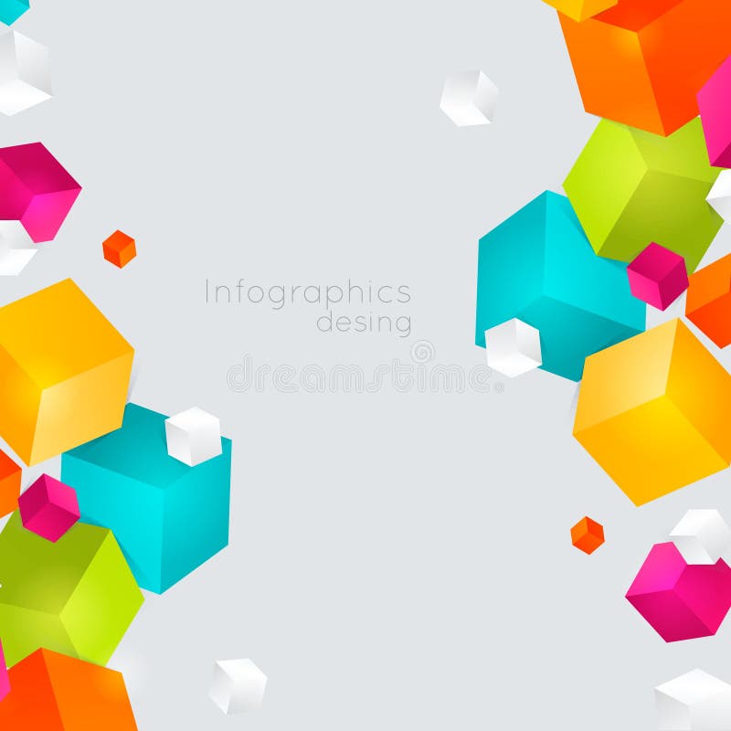 Abstract color cubes stock vector. Illustration of modern - 50456541