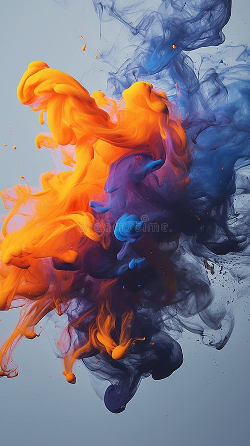 Abstract Color Explosion Ink Blends Dynamically, Creating Mesmerizing ...