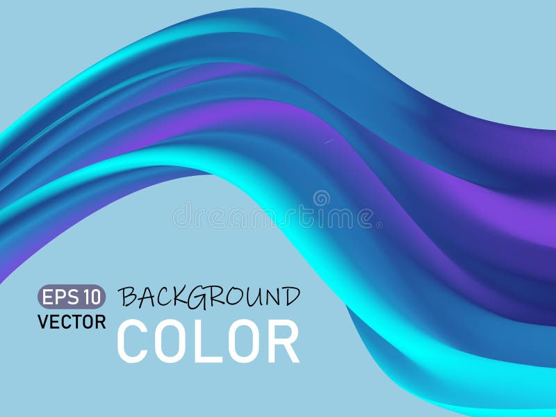 Abstract Color Flow Shape Poster Design. Blue 3D Wave Stock Vector ...