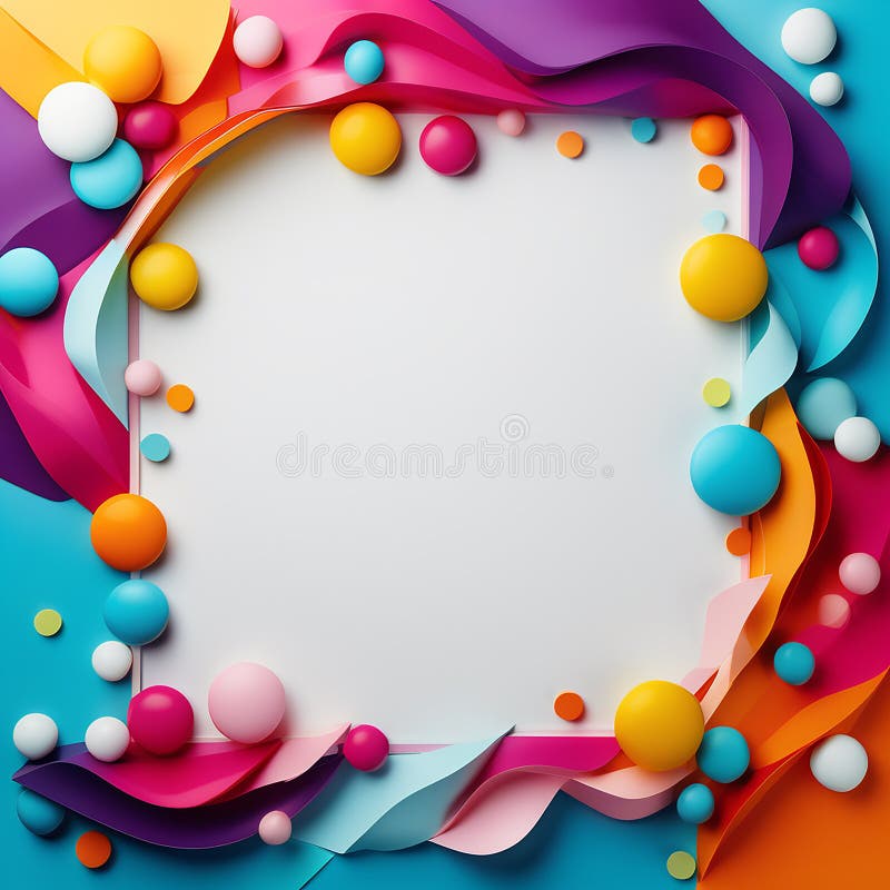 Abstract Color Frame, Border Background. Frame Mockup Design for ...