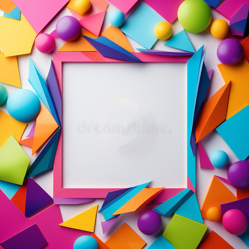 Abstract Color Frame, Border Background. Frame Mockup Design for ...