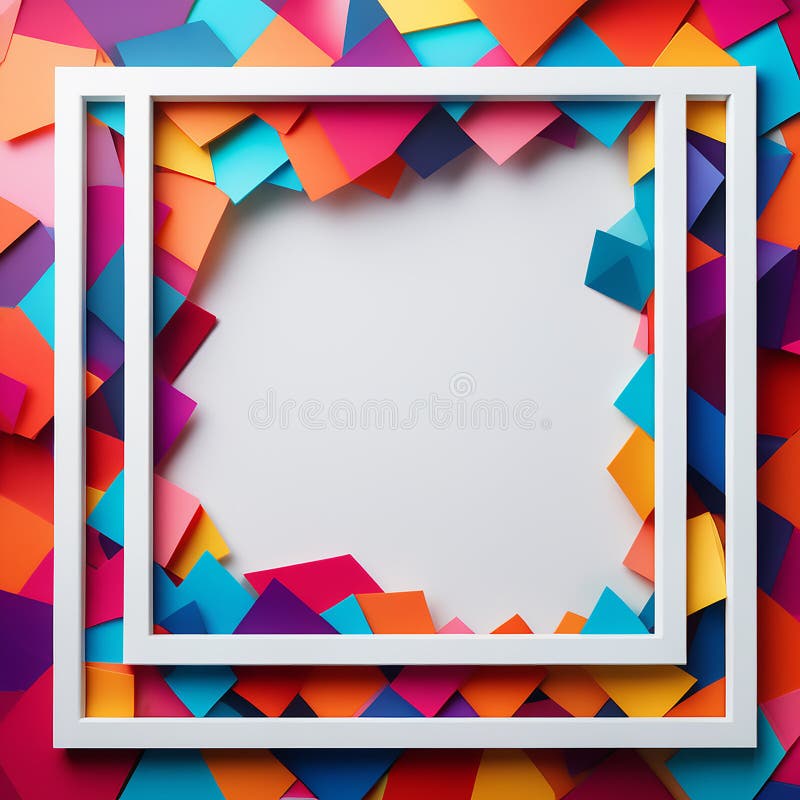 Abstract Color Frame, Border Background. Frame Mockup Design for ...