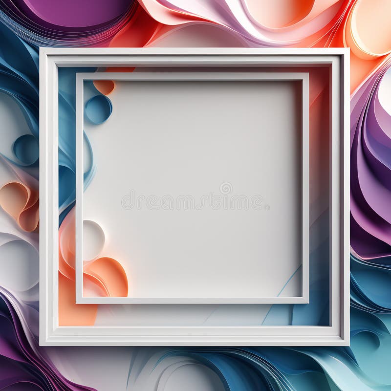 Abstract Color Frame, Border Background. Frame Mockup Design for ...