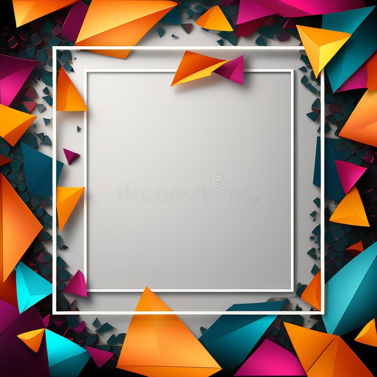 Abstract Color Frame, Border Background. Frame Mockup Design for ...
