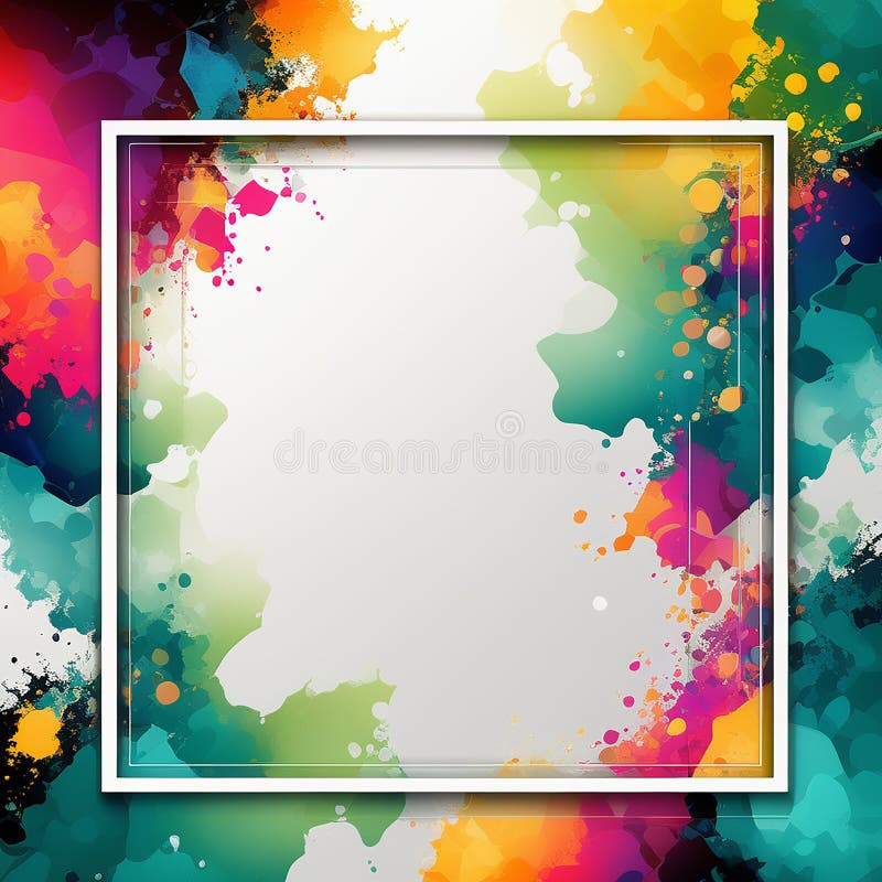 Abstract Color Frame, Border Background. Frame Mockup Design for ...