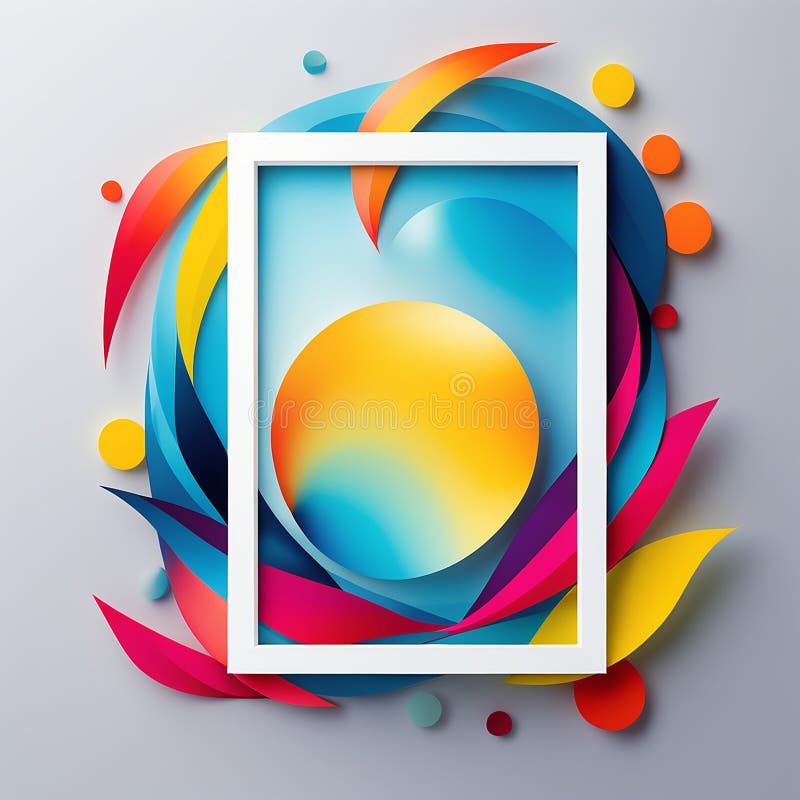 Abstract Color Frame, Border Background. Frame Mockup Design for ...