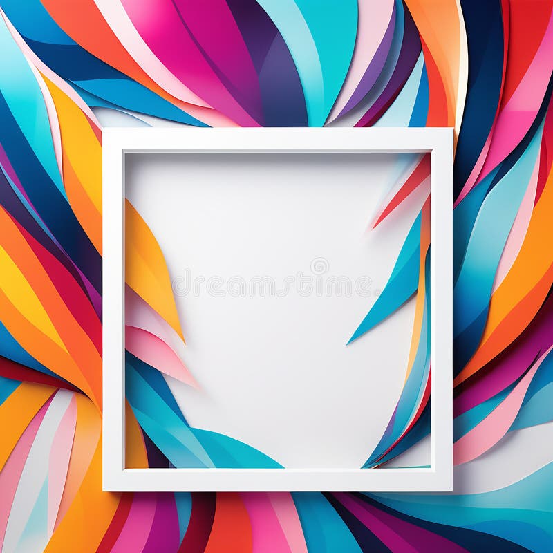 Abstract Color Frame, Border Background. Frame Mockup Design for ...