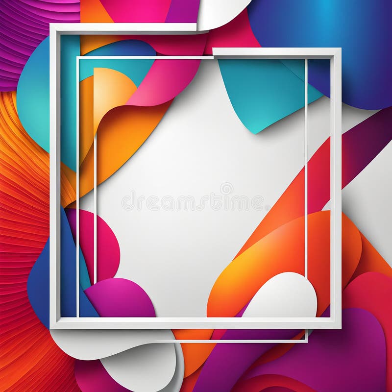 Abstract Color Frame, Border Background. Frame Mockup Design for ...