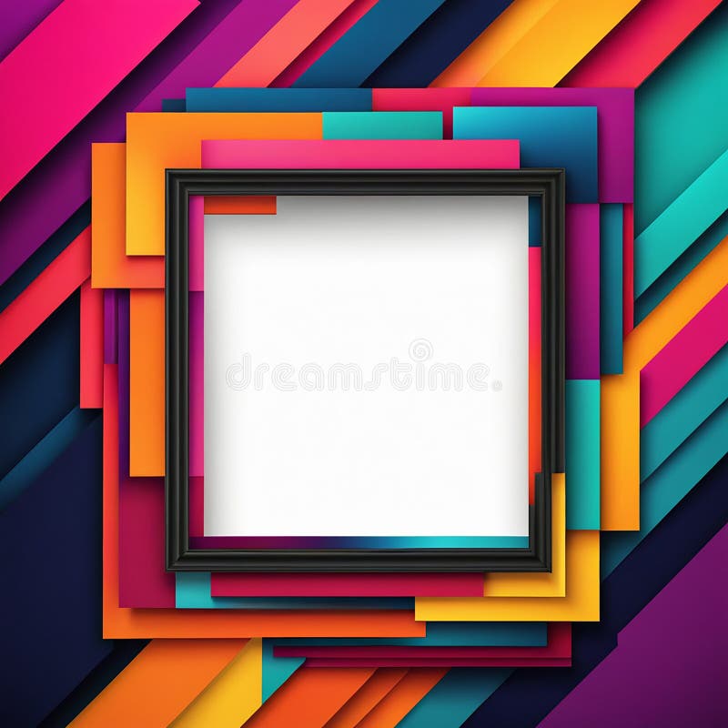 Abstract Color Frame, Border Background. Frame Mockup Design for ...