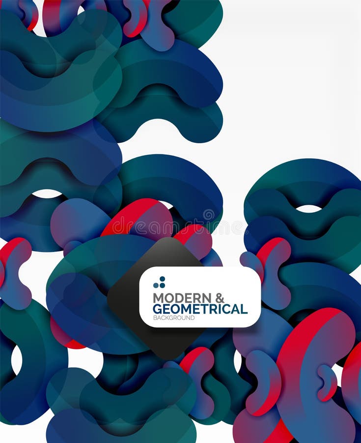 Abstract Color Geometric Round Shapes on White Stock Vector ...