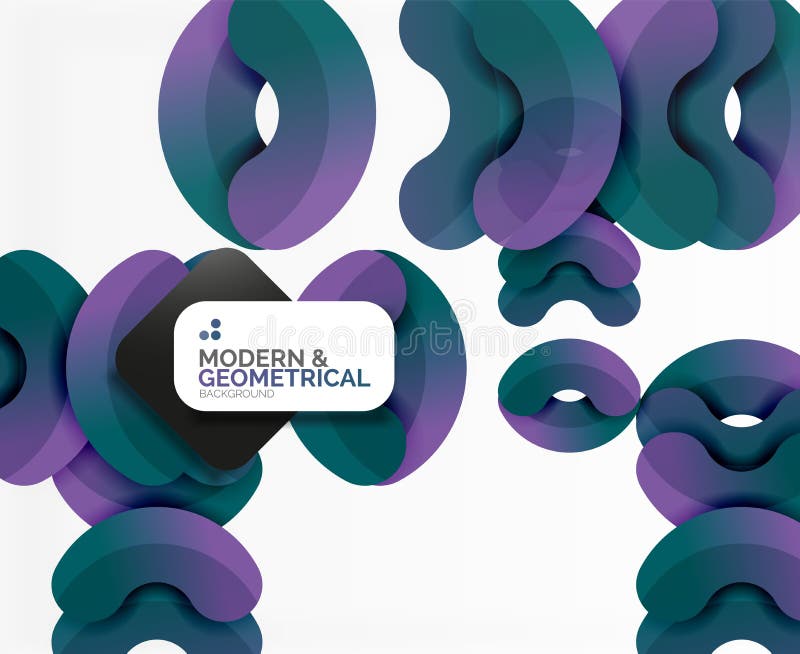 Abstract Color Geometric Round Shapes on White Stock Vector ...