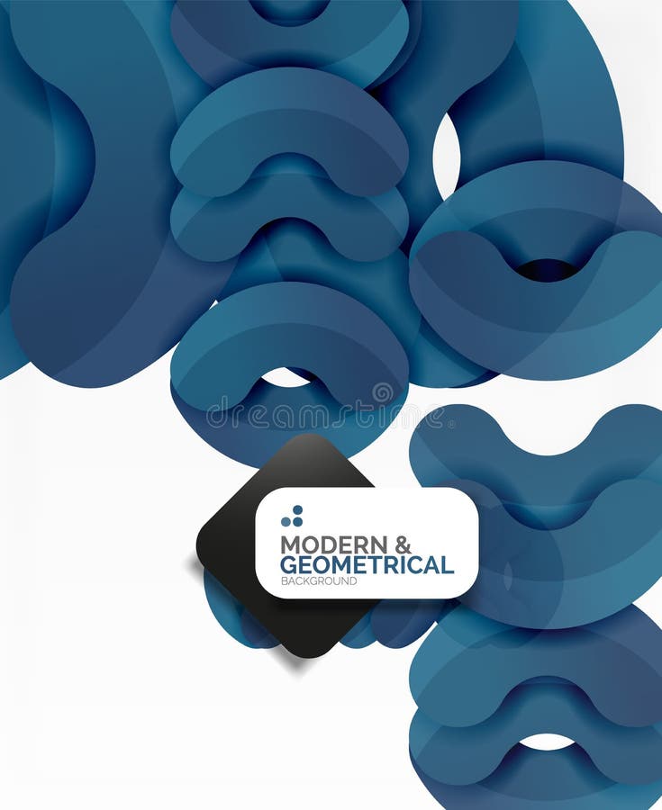 Abstract Color Geometric Round Shapes on White Stock Vector ...