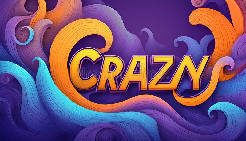 Abstract Color Gradient Design with the Lettering -CRAZY Stock ...