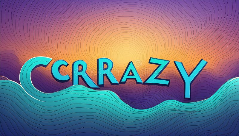 Abstract Color Gradient Design with the Lettering -CRAZY Stock ...