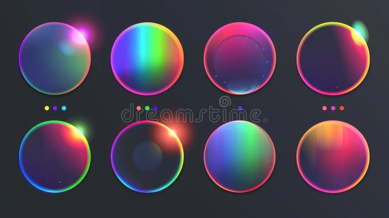 The Abstract Color Gradient Spots Set is Isolated on a Transparent ...