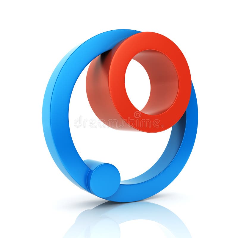 Abstract Color Metallic Business Symbol with Two Round Elements Stock ...