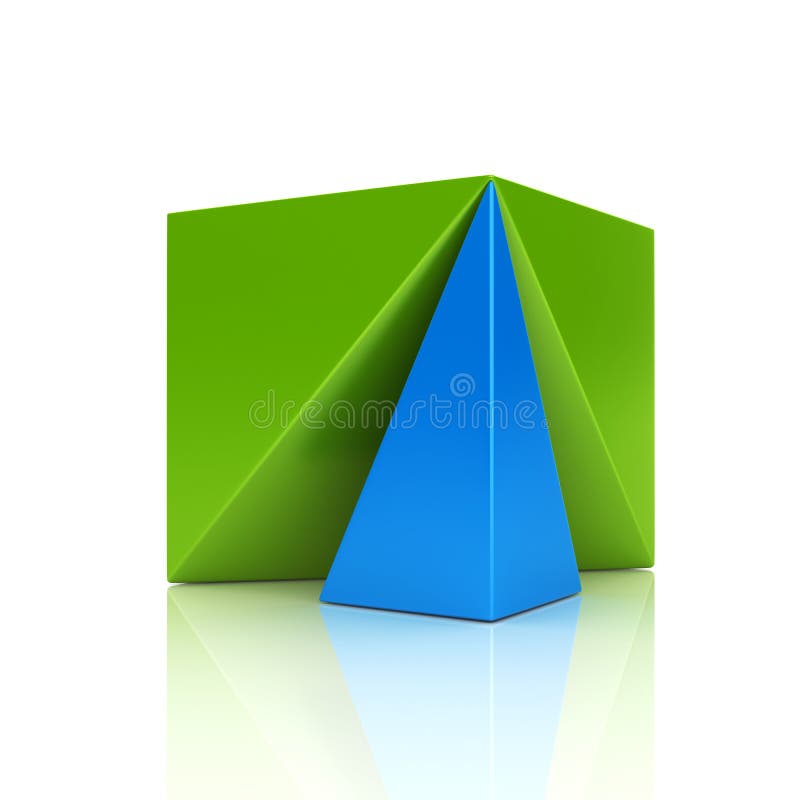 Abstract Color Metallic Symbol with Cube Stock Illustration ...