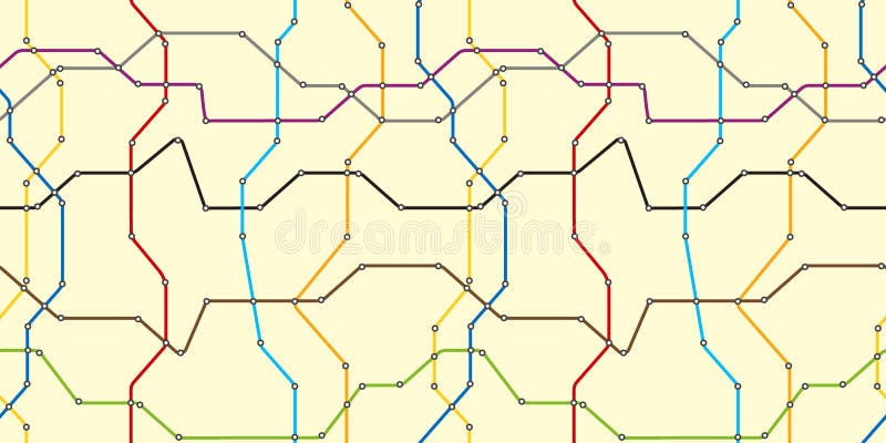 Abstract Color Metro Scheme Seamless Background. Vector Illustration ...