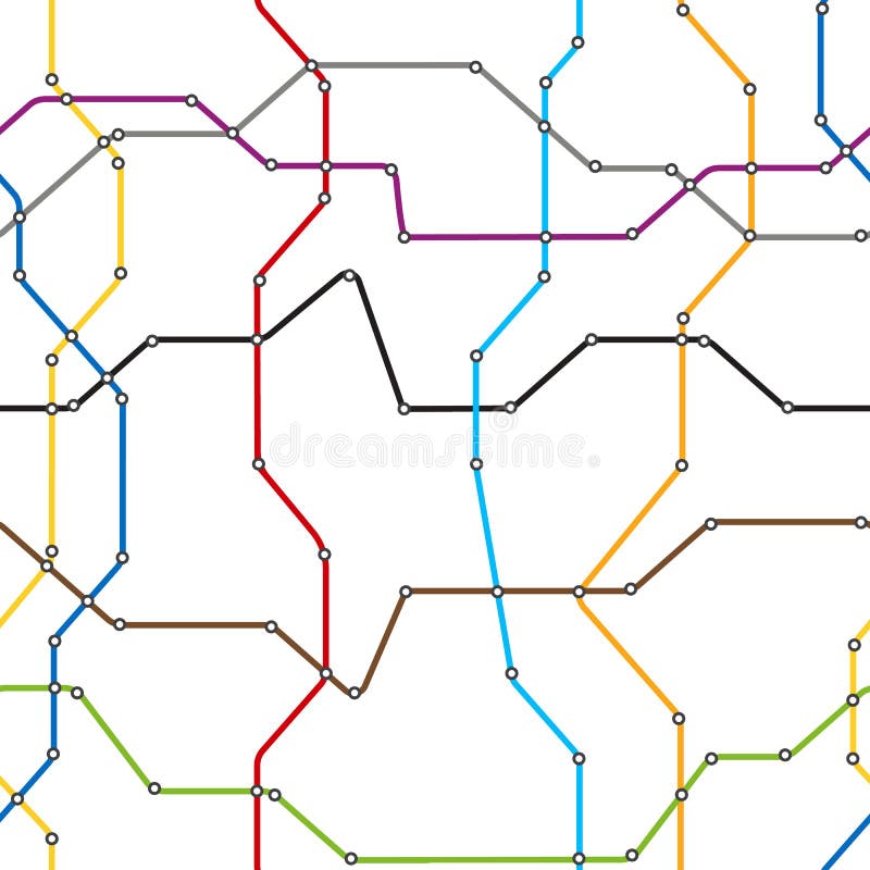 Abstract Color Metro Scheme Seamless Background. Vector Illustration ...