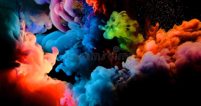 Abstract Color Paint Splash Isolated on White Background, Splash of ...