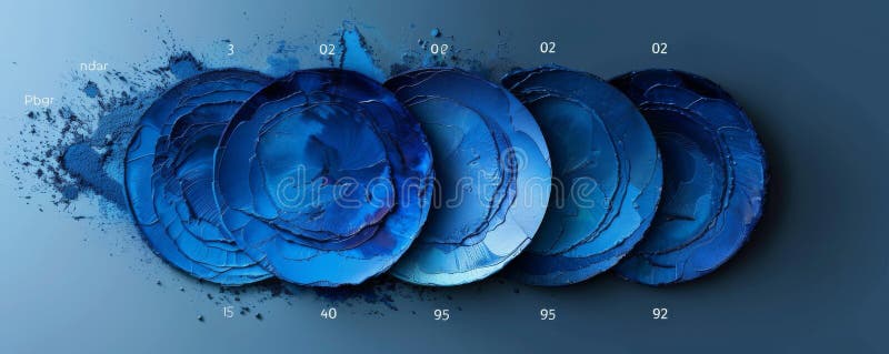 Abstract Color Palette Showcasing Multiple Shades of Blue with Textured ...