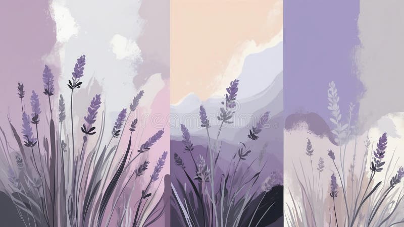Abstract Color Palette Wallpaper with Lavender Silver Ai Generated ...
