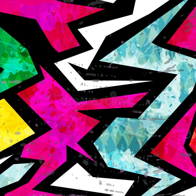 Abstract Color Pattern in Graffiti Style. Quality Illustration for Your ...