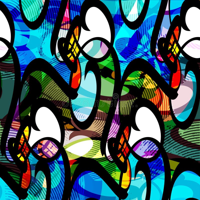 Abstract Color Pattern in Graffiti Style. Quality Illustration for Your ...