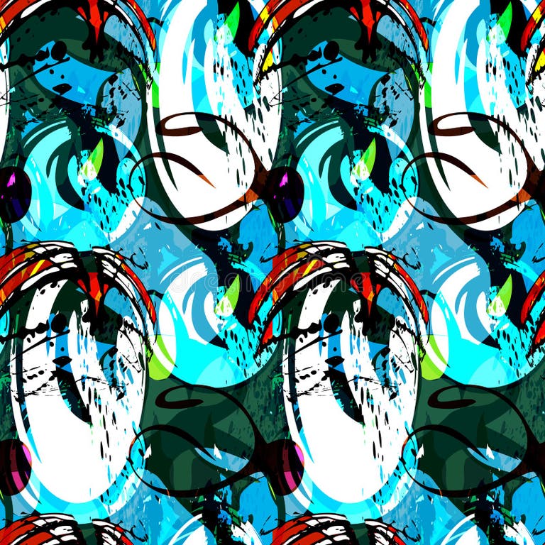 Abstract Color Pattern in Graffiti Style. Quality Illustration for Your ...