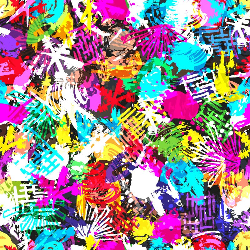 Abstract Color Pattern in Graffiti Style. Quality Illustration for Your ...
