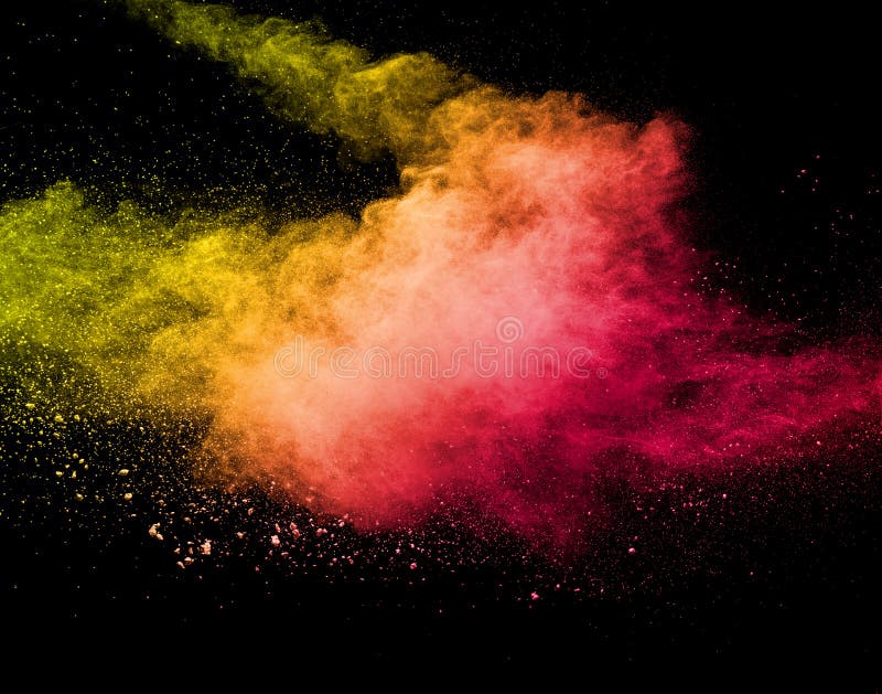 Color Powder Explosion on Black Background Stock Image - Image of ...