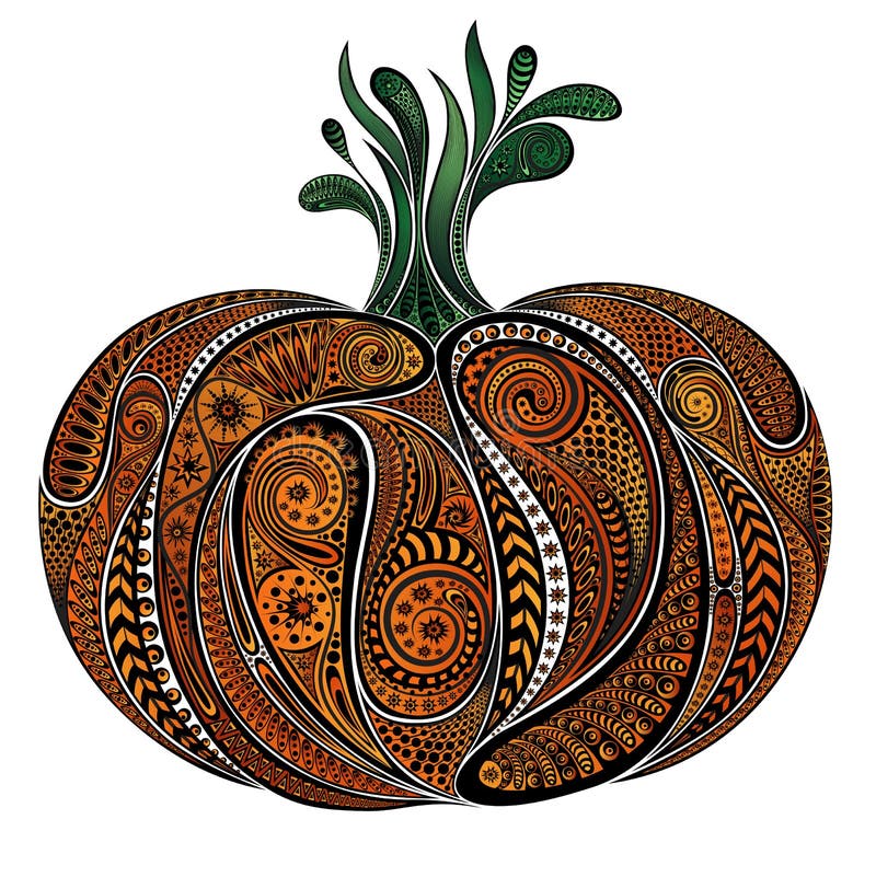 Abstract Color Pumpkin Patterns for Autumn Stock Illustration ...