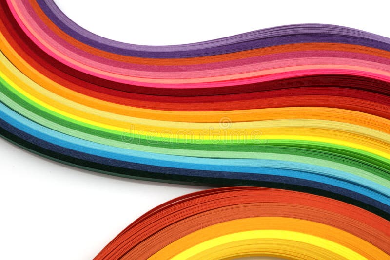 Abstract Color Rainbow Strip Curl Line Paper Background Stock Image ...