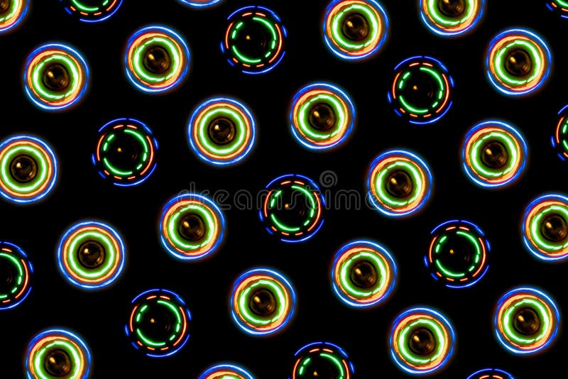 Abstract Color Round Lights on Black Background Stock Photo - Image of ...