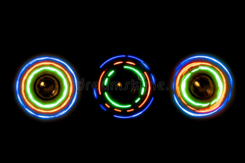 Abstract Color Round Lights on Black Background Stock Image - Image of ...