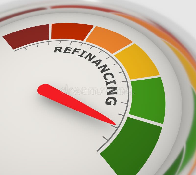 Finance Management Concept. Refinancing Level Measuring Process. Scale ...