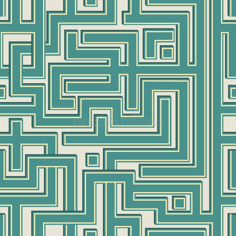 Abstract Color Seamless Pattern Resembling a Maze Stock Vector ...