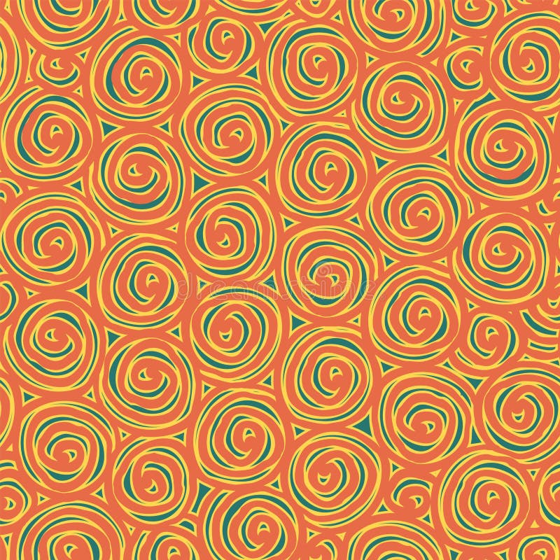 Abstract Color Seamless Pattern with Spiral Curls Stock Illustration ...
