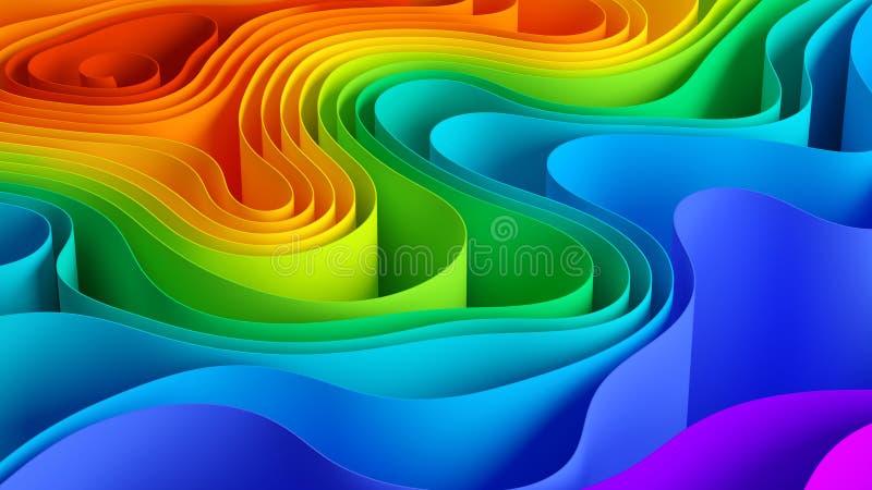 3d Colorful Waves Background Stock Illustration - Illustration of cover ...
