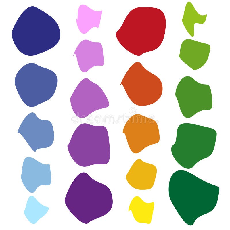 Abstract Color Shapes. Multicolored Vector Set. Irregular Geometric ...
